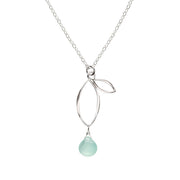 Ella Small Sprout Necklace with Gemstone - Handmade Sterling Silver ...